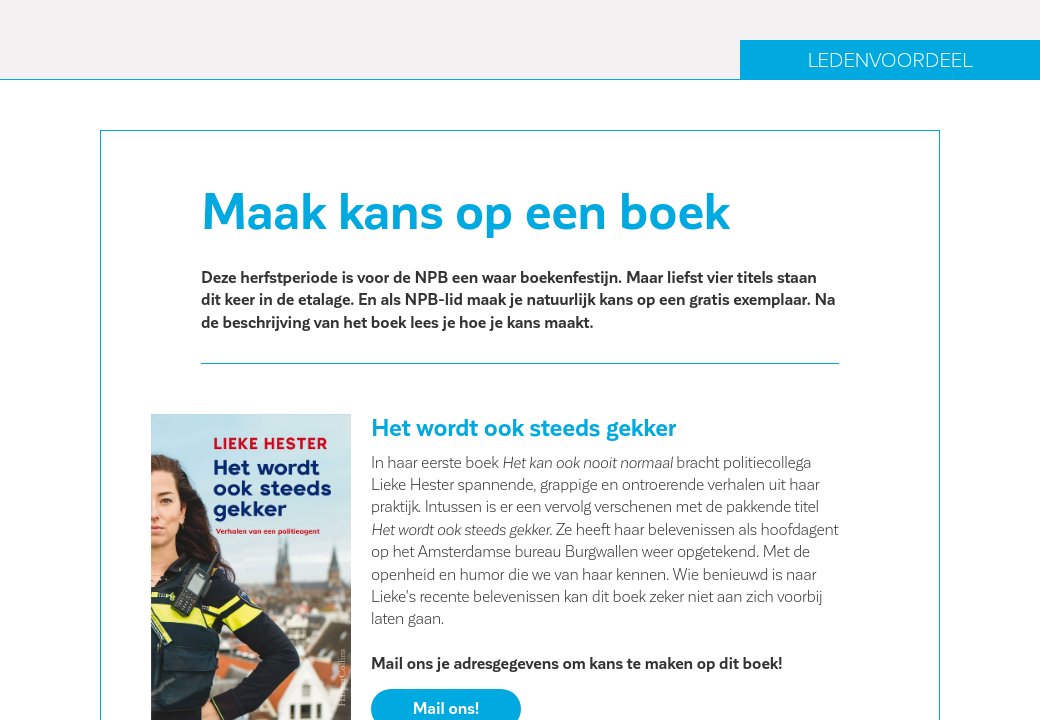 Ledenvoordeel 1 - Politiepost #03 2024